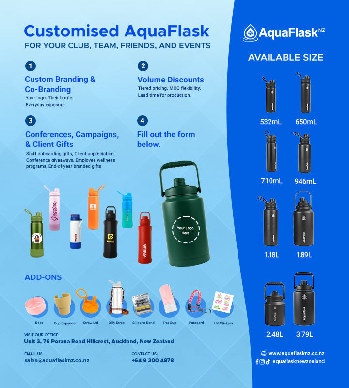 Custom Water Bottles NZ | Personalised AquaFlask Gifts – AquaFlask NZ